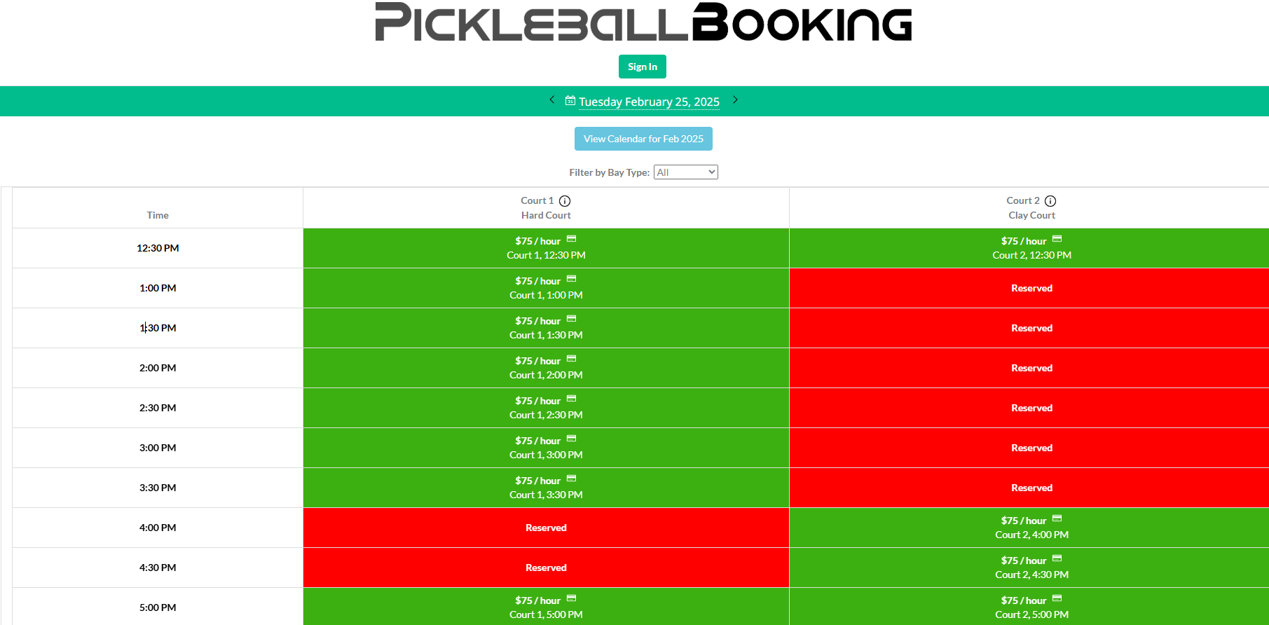 Features - Pickleball Booking